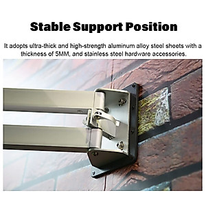 WAHHWF Backyard Wall Mount Umbrella, 8ft, 7ft, Outdoor Patio Umbrella with Bracket & Adjustable Pole, Tilting Sunshade Umbrella for Tight Small Space Garden Yard, Khaki, 7.2ft/2.2m