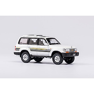 FloZ for KengFai for Toyota for Land Cruiser for LC80 Off-Road Vehicle Pearl White Regular 1:64 Truck Pre-Built Model