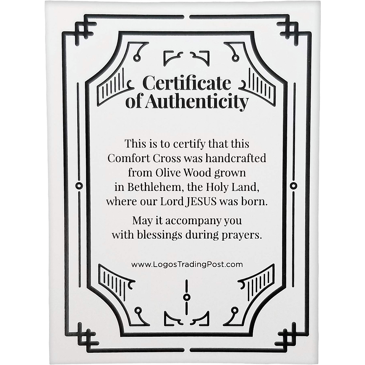 Logos Trading Post Girls Baptism Cross, Holy Land Olive Wood Deluxe Holding Cross from Israel, Wooden Baptismal Ceremony Keepsake Gift in Hard Shell Gift Box with Certificate of Authenticity