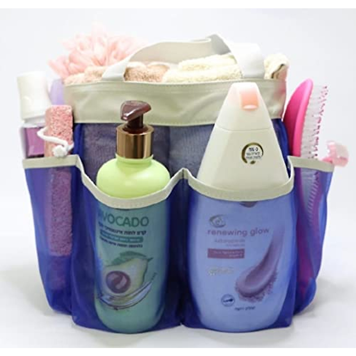 Shower Caddy Portable Mesh Bag for College Dorm Room Essentials , Camping Essentials ,Dorm Decor ,Travel ,Gym Shower Bag , Bathroom Accessories - Quick Dry Waterproof Shower Tote Bag 9" x 8" .