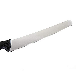 Mercer Culinary M23211 Millennia Black Handle, 10-Inch Left Handed Wavy Edge Wide, Bread Knife