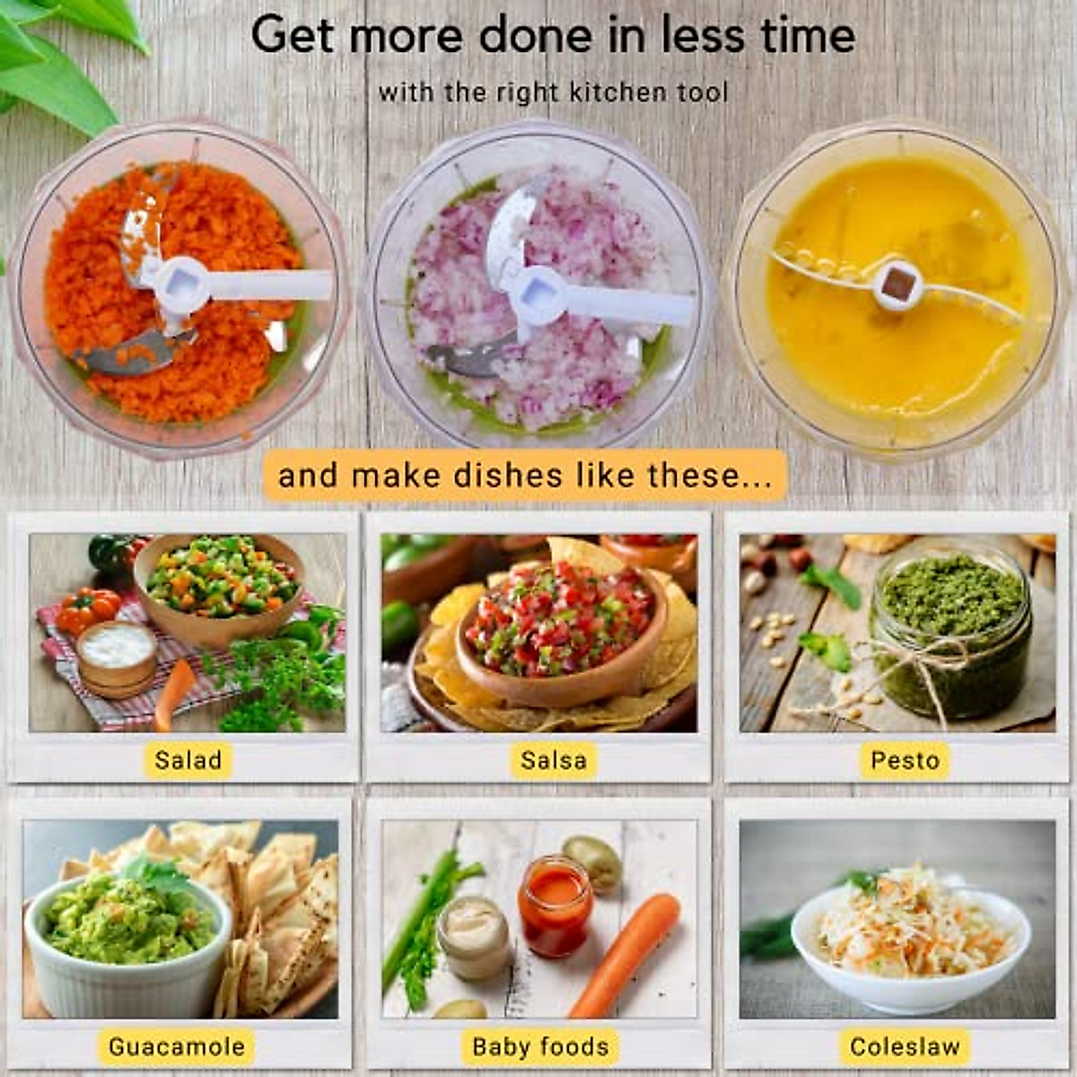 Brieftons QuickPull Manual Food Chopper: Large 4-Cup Powerful Hand Pull Chopper/Mincer/Mixer Blender to Chop Onion, Garlic, Vegetables, Fruits, Herbs for Salsa, Salad, Pesto, Puree, Indian Cooking