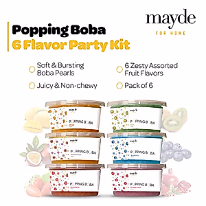 Mayde 6-Flavor Popping Boba Pearls Party Kit (6-Pack, 490 Grams)
