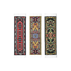 Oriental Carpet Bookmarks Red Kayseri - Authentic Woven Carpet - RUG BOOKMARKS - Beautiful, Elegant, Woven Cloth Bookmarks! Best Gifts for Men Women Adults Teens Teachers & Librarians!