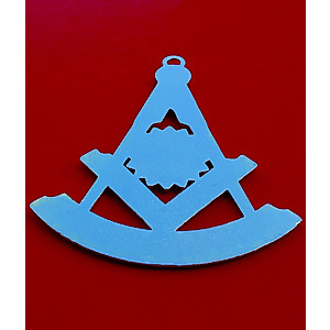 DEURA Past Master MASON Masonic Collar Jewel SQUARE & COMPASS SILVER PLATED 3"