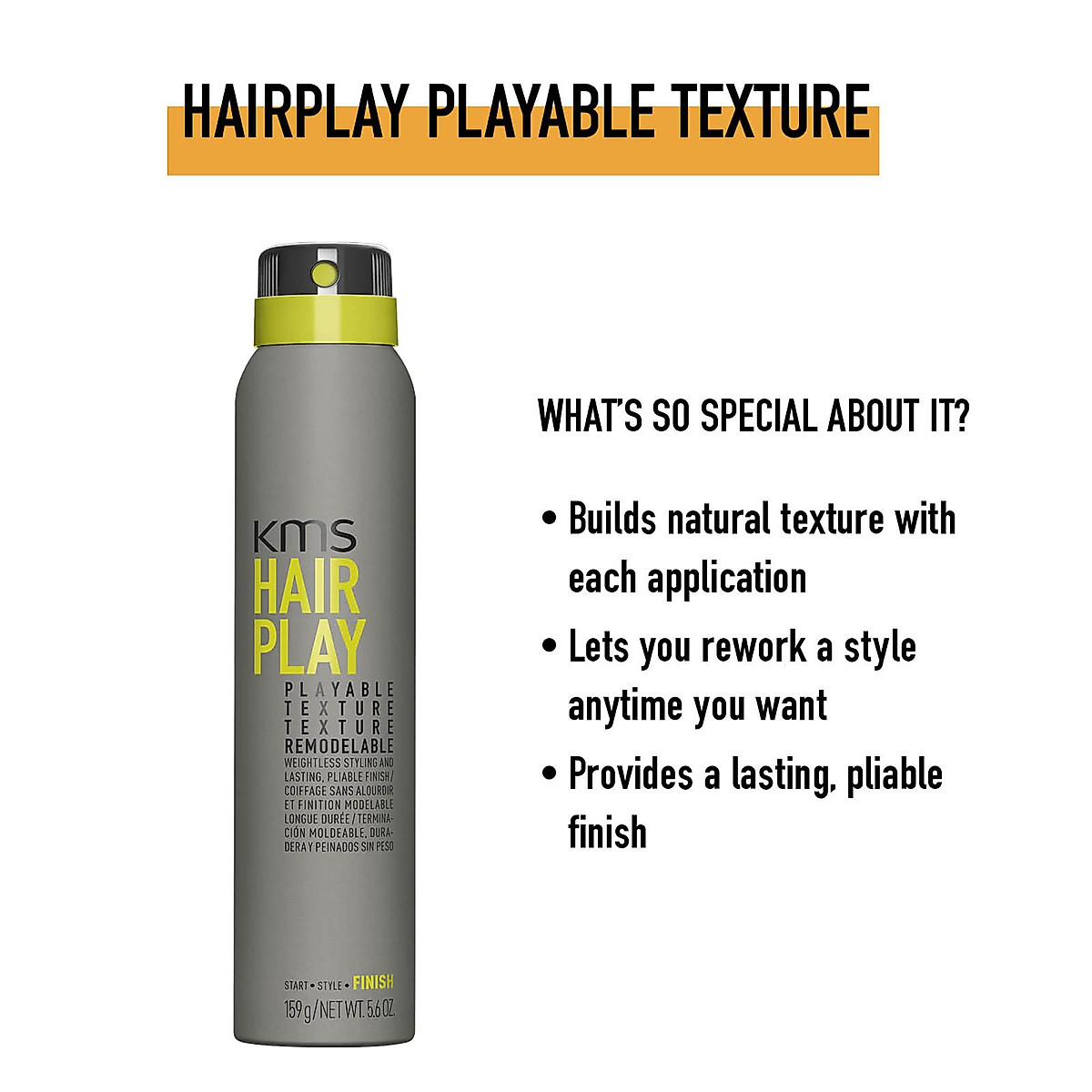 KMS HAIRPLAY Playable Texture, 5.6 Oz