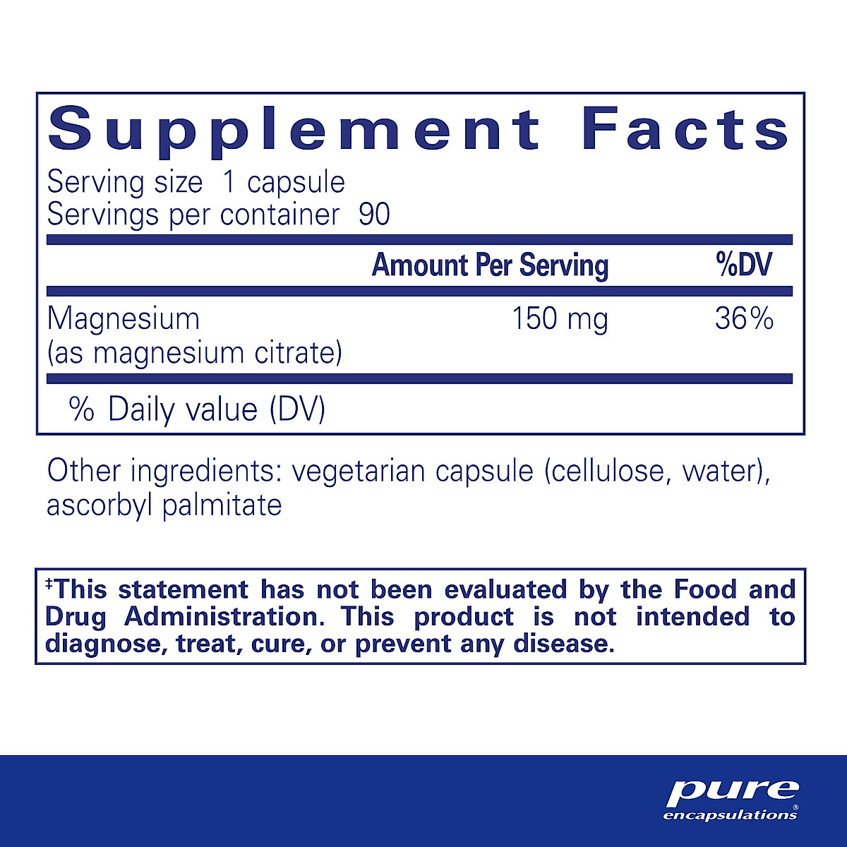 Pure Encapsulations Magnesium (Citrate) - Supplement for Sleep, Heart Health, Cognitive Health, Bone Health, Energy, Muscles, and Metabolism* - with Premium Magnesium - 90 Capsules
