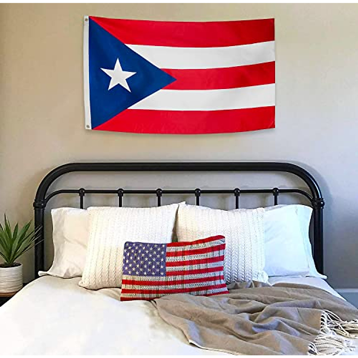 DANF Puerto Rico Flag 3x5 Foot Polyester Puerto Rican National Flags Polyester with Brass Grommets 3 X 5 Ft