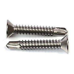 #10 Phillips Flat Head Self Drilling Screws 410 Stainless Steel TEK Sheet Metal Screws #10 x 2-1/2 inch Qty 100