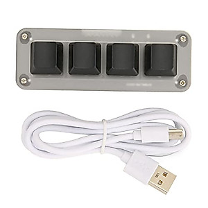 USB Mini 4 Button Keyboard, RGB Mechanical Gaming Keyboard, HID Programmable Keyboard for Laptop Desktop, PC, Surface Pro, Laptop