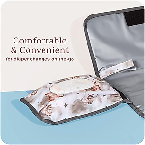 Portable Diaper Changing Pad by Candid Goods, Baby Changing Pad, Diaper Bag or Changing Table Pad with Smart Wipes Pocket, Lightweight & Waterproof Travel Changing Mat for Newborns (Cubs & Clouds)