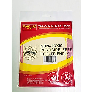 Faicuk Yellow Dual-Sided Sticky Fly Traps for Plant Insect Like Aphids, Fungus Gnats, Leaf Miners and White Flies (30 Pack)