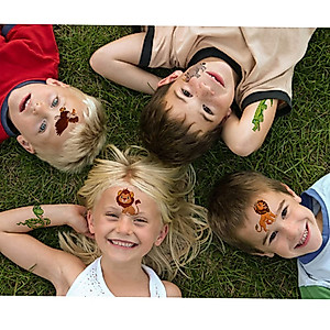 Hohamn Glitter Animal Temporary Tattoos for Kids - 50 Styles Zoo Jungle Animal Fake Tattoos for Boys Girls Birthday Party Supplies, Baby Shower