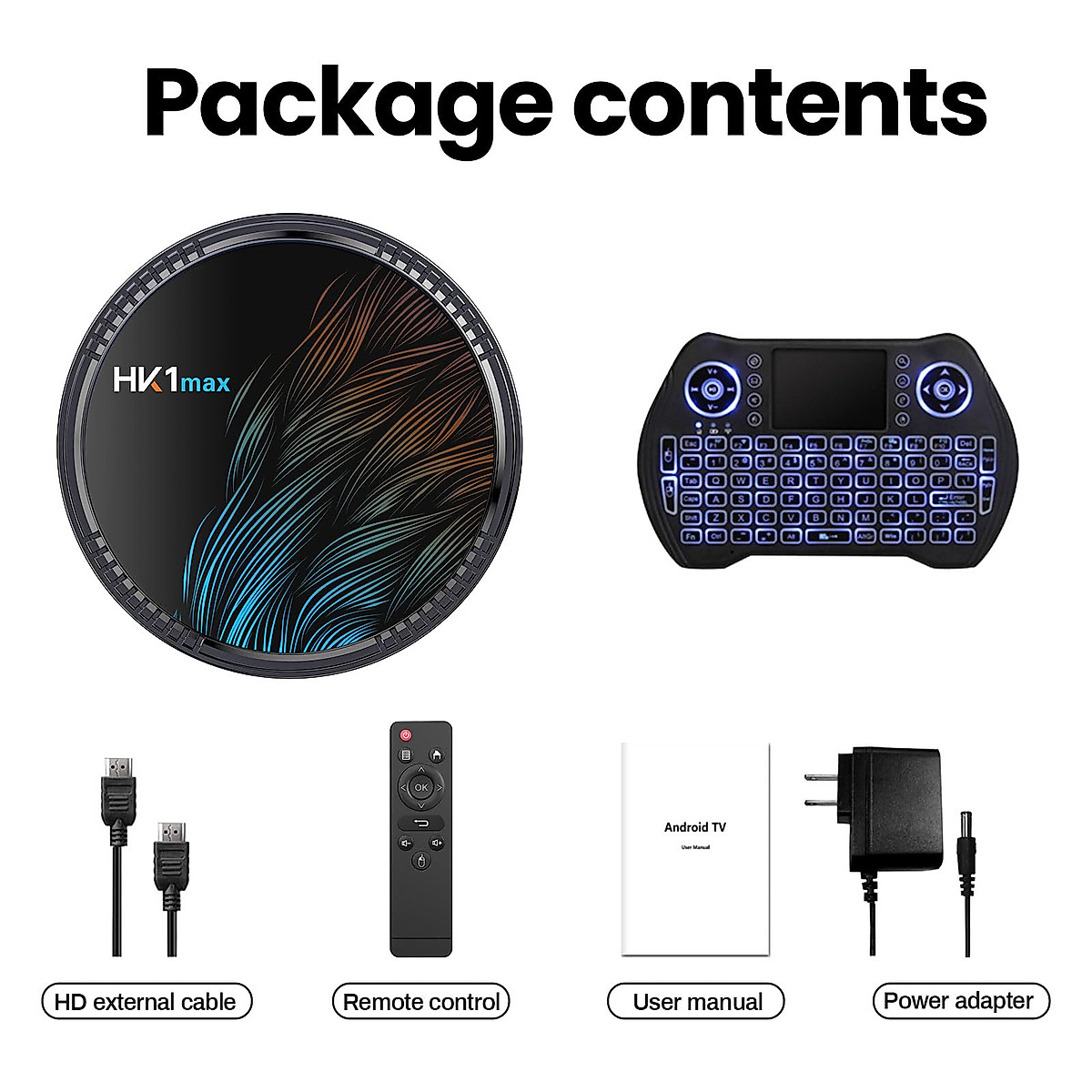 Android TV Box 11.0 4GB 64GB Smart TV Box Android Box RK3318 USB 3.0 Ultra HD 1080P 4K HDR WiFi 2.4GHz 5.8GHz BT 4.1 Set Top Box with Mini Wireless Backlit Keyboard