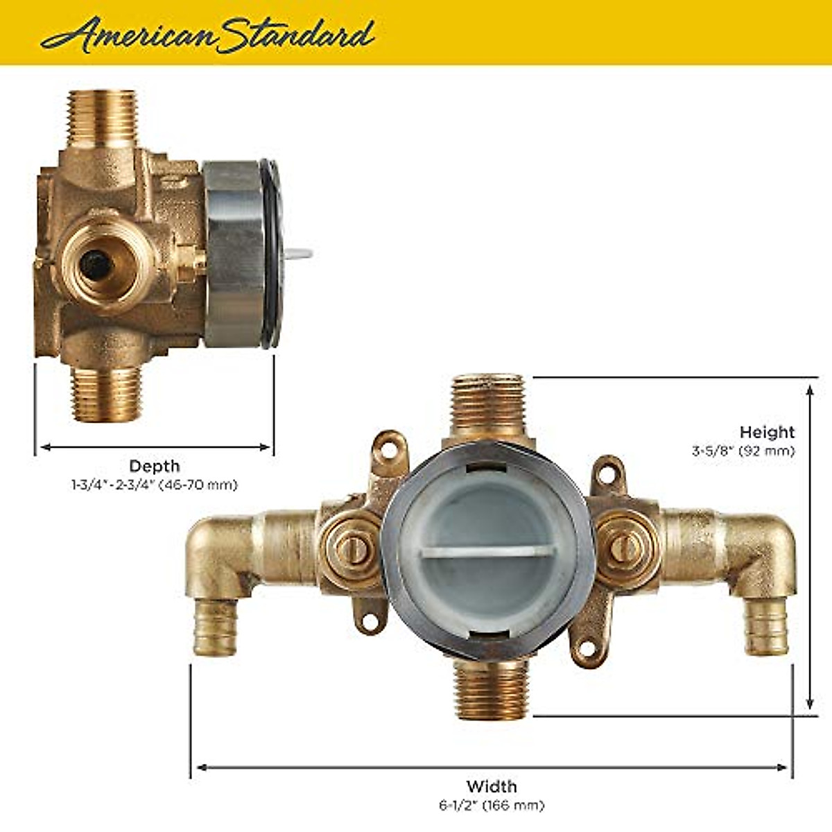 American Standard RU107ESS Flash Shower Rough-in Valve with PRX Inlet Elbows and Universal Outlets with Screwdriver Stops for Cold Expansion System, Unfinished