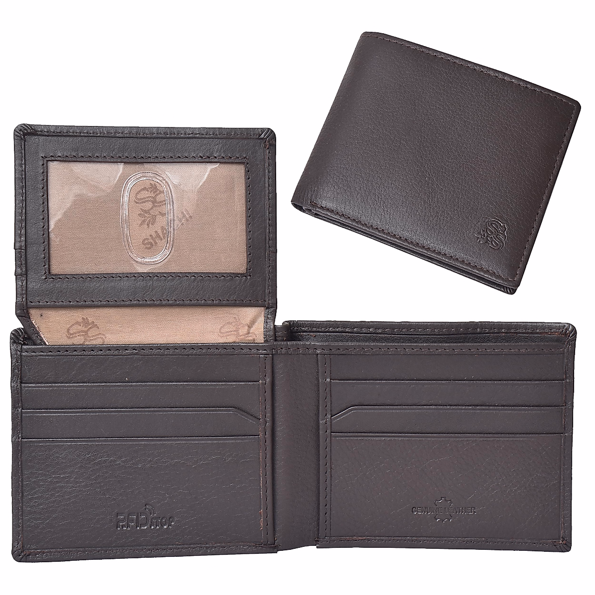 Mens Leather Wallet Rfid Blocking Slim Bifold Front Pocket Flip ID Window With 12 Slots | Real Chrome Free Leather | Multiple Card Holder | Compact Premium Best Handmade Gift (Chocolate Brown)