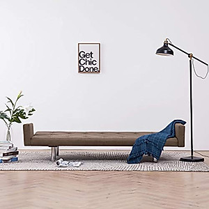 vidaXL Sofa Bed with Armrest Adjustable Reclining Modern Home Living Room Couch Daybed Chaise Lounge Furniture Brown Fabric