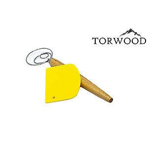 Torwood Danish Dough Whisk Bread Mixer Large 13.5 inches Stainless Steel Wooden Dutch Hook for Baking, Loaves, Pastries and Pizza, comes with a Dough Scraper