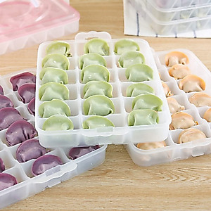 Zerodeko Food Storage Container Dumpling Organizer Stackable Portable Freezer Storage Containers Food Storage Box for Kitchen and Fridge Green
