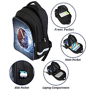 P ELEGANT PROTECTION Basketball 3D Print Luminous School Backpack, Personalized Lightweight Schoolbag for Kids