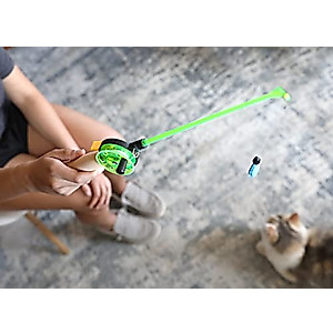 Our Pets Go Fish Cat Fishing Pole Toy with Catnip Fish Teaser and Rod Interactive Cat Wand Toys for Indoor Cats