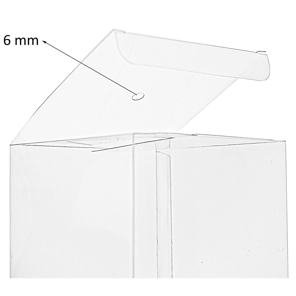 Yesland 50 PCS Candy Apple Box With Hole Top, Clear PET Gift Boxes for Caramel Apples, Ornament, Treats & Party Favors for Wedding, Party or Baby Shower - 4" x 4" x 4"