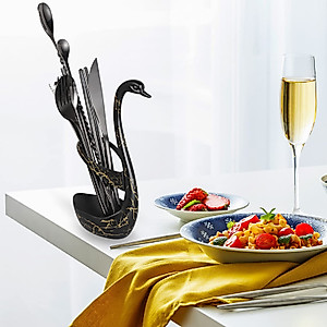 AnSaw Black Swan Bableware Holder Chopstick Rest, Spoon Rest, Knife Rest, Fork Rest Table Decorative (Size Large)