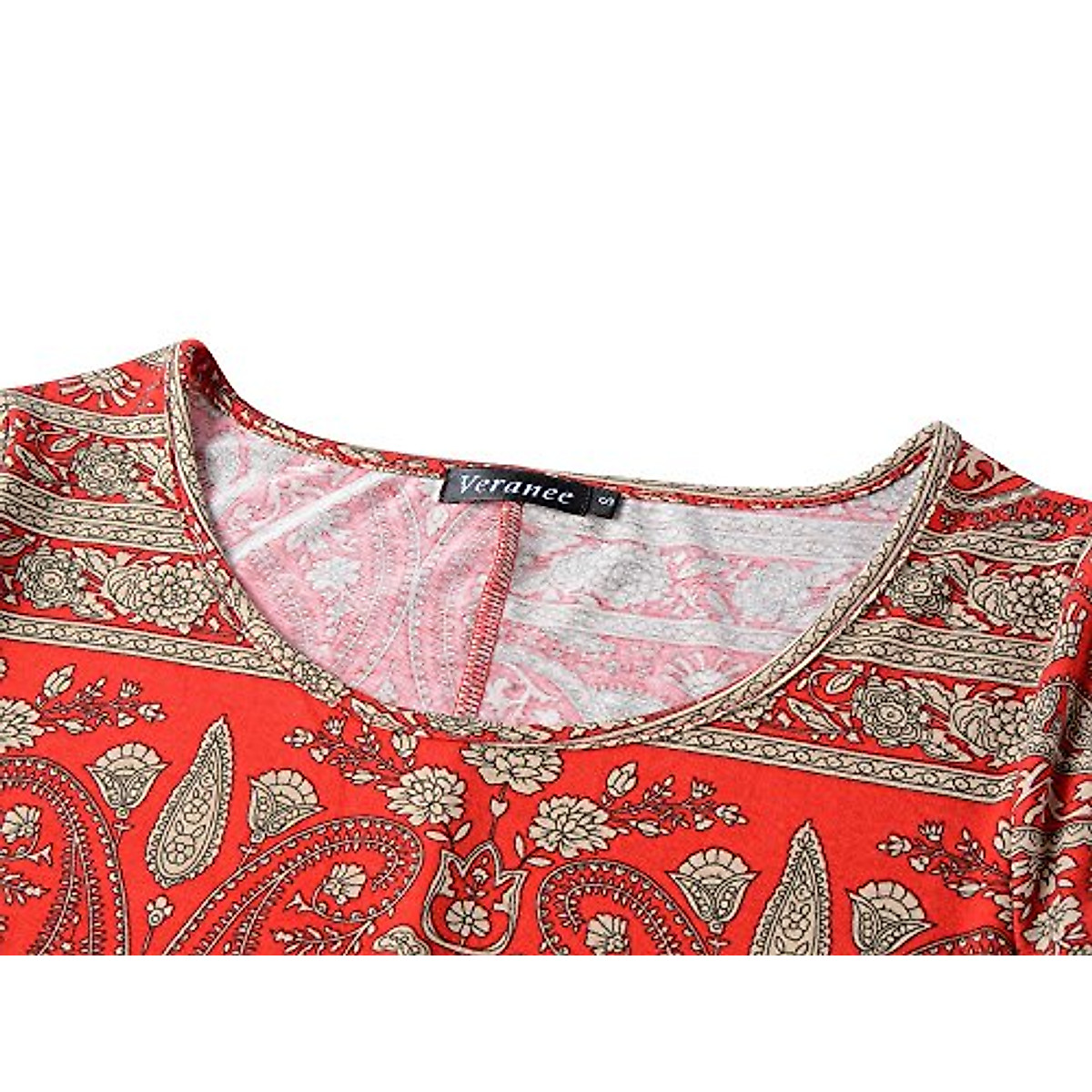 Veranee Women's Plus Size Swing Tunic Top 3/4 Sleeve Floral Flare T-Shirt X-Large 16-9