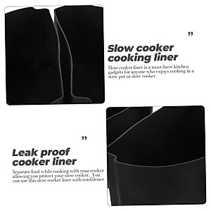 Luxshiny 1 set Partition silicone cookware heat-resist slow cooker liner Insert rice cooker black rice cooker insert Partition plate odorless daily use rice cooker black