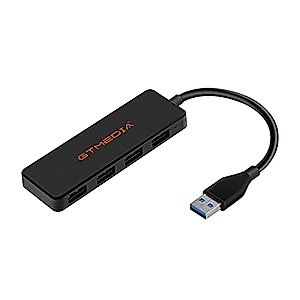 GT Media 4-Port USB 3.0 Hub, High Speed Data Transfer Splitter, 4-in-1 USB 15cm Connector for PC Computer Laptop Desktop
