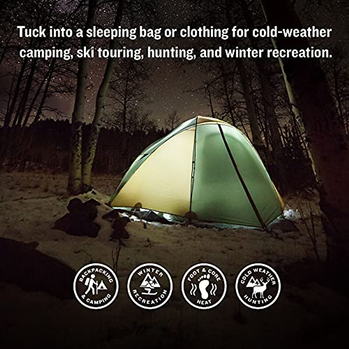 Ignik 24-Hour Compostable XL Body and Sleeping Bag Warmers with Resealable AirBarrier Pouch, 4 Pairs