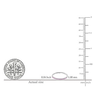 Dazzlingrock Collection Round Pink Sapphire Women Anniversary Wedding Band Stackable Ring, 10K Solid White Gold, Size 7