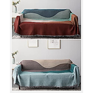 ESTELLEF Boundless Hill Sea Sofa Throw Blanket for Couch Bed Soft Decorative Woven Knit Throws Reversible Dust-Proof Line Blanket for Chair,Sofa,Living Room,Bedroom (Size : 180x260cm/70.8x102.3in)