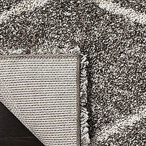 SAFAVIEH Hudson Shag Collection Accent Rug - 4' x 6', Grey & Ivory, Trellis Design, Non-Shedding & Easy Care, 2-inch Thick Ideal for High Traffic Areas in Entryway, Living Room, Bedroom (SGH280B)