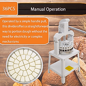 INTBUYING Manual Dough Divider Cutter Machine 36pcs Dough Dividing Cutting Machine Pastry Cutter Dough Lump Spacer Hand Press Pizza Dough Fillings Divider Stainless Steel Bakery Machine 30g-160g