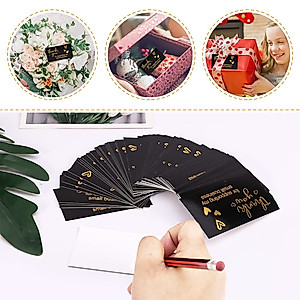 1130pcs Thank You Cards and Stickers Set,100pcs Gold Foil Thank You for Supporting My Business Cards 1000 Thank You Stickers Label Roll with Packaging Bag for Business Greeting(Black)