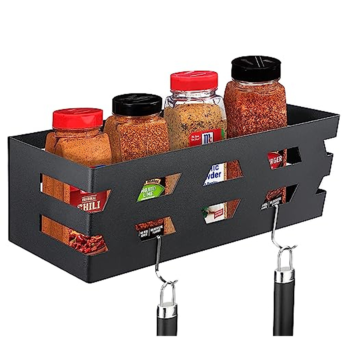 Griddle Caddy for 28" 36" Blackstone Griddle, DEWVIE No Drilling Removable Grill Caddy BBQ Accessories Space Saving Storage Box Organizer