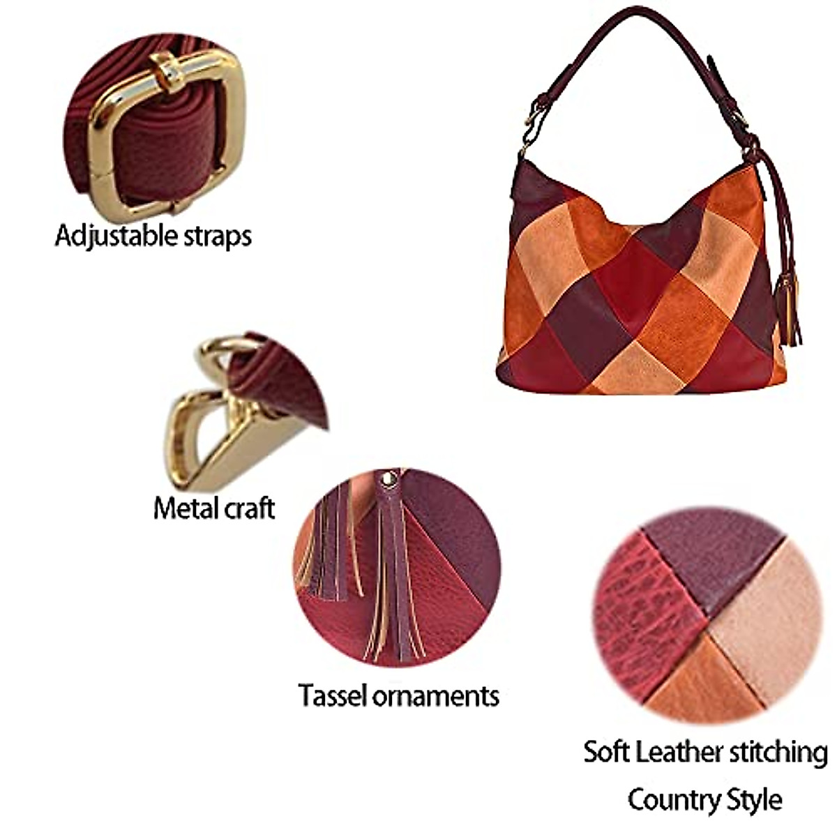 Women's Large Real Genuine Leather Tote Handbag Casual Travel Shoulder Crossbody Bag Colorful Fringe Top Handle Hobo Purse
