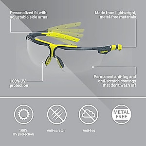 HexArmor VS300 Light Transition Anti-Fog and Scratch-Resistant ANSI Z87+ Safety Glasses for Men and Women, Single