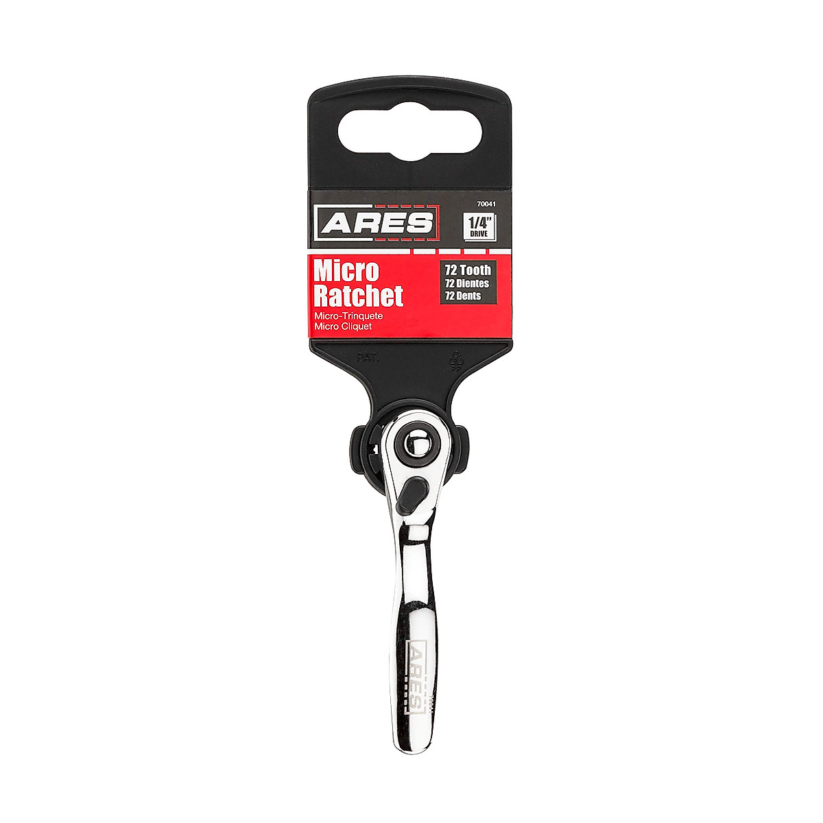 ARES 70041-1/4-Inch Drive High Torque Offset Quick Release Micro Ratchet - 72-Tooth Gearhead with 5 Degree Sweep