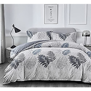 OAITE Duvet Cover Set,100% Cotton Comforter Cover with Floral Pattern Duvet Cover Set,Soft Bedding Set Includes with 3 Piece (2 Pillow Shams,1 Duvet Cover)