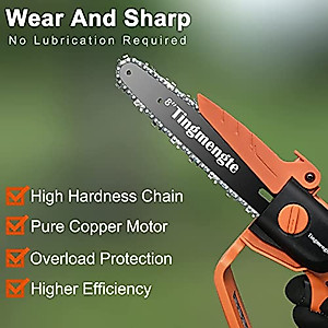 Mini Chainsaw 8 Inch, Cordless Mini Chainsaw Battery Powered with 24V 10000mAh Rechargeable Battery, 3.4Lb One-Hand Use Electric Chainsaw, Handheld Chainsaw for Tree Trimming Wood Cutting