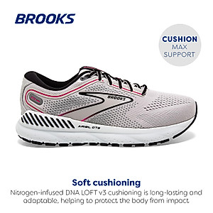 Brooks Women’s Ariel GTS 23 Supportive Running Shoe - Grey/Black/Pink - 8 Medium