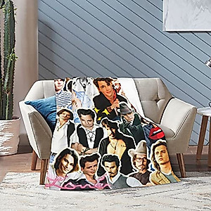 Blanket Johnny Depp Soft and Comfortable Warm Fleece Blanket for Sofa, Office Bed car Camp Couch Cozy Plush Throw Blankets Beach Blankets
