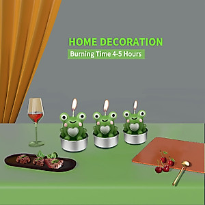 Frogs Tea Light Candles, LONCESS Frog Animal Candles for Cake Decoration, Home Decoration, Birthday Party, House-Warming Party, Wedding, Anniversary Celebration,Cake Topper, Smokeless, Ideal Gift