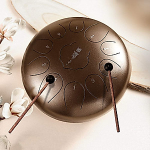 Alloy Steel Tongue Drum, Gong, Panda Drum, Steel Pan Drumm Drum, Drums & Percussion, Handpan Drum, Percussion Instruments,Bronze,12inche13notes