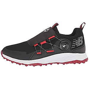 New Balance Men's Fresh Foam PaceSL BOA Golf Shoe, Black/Red, 12