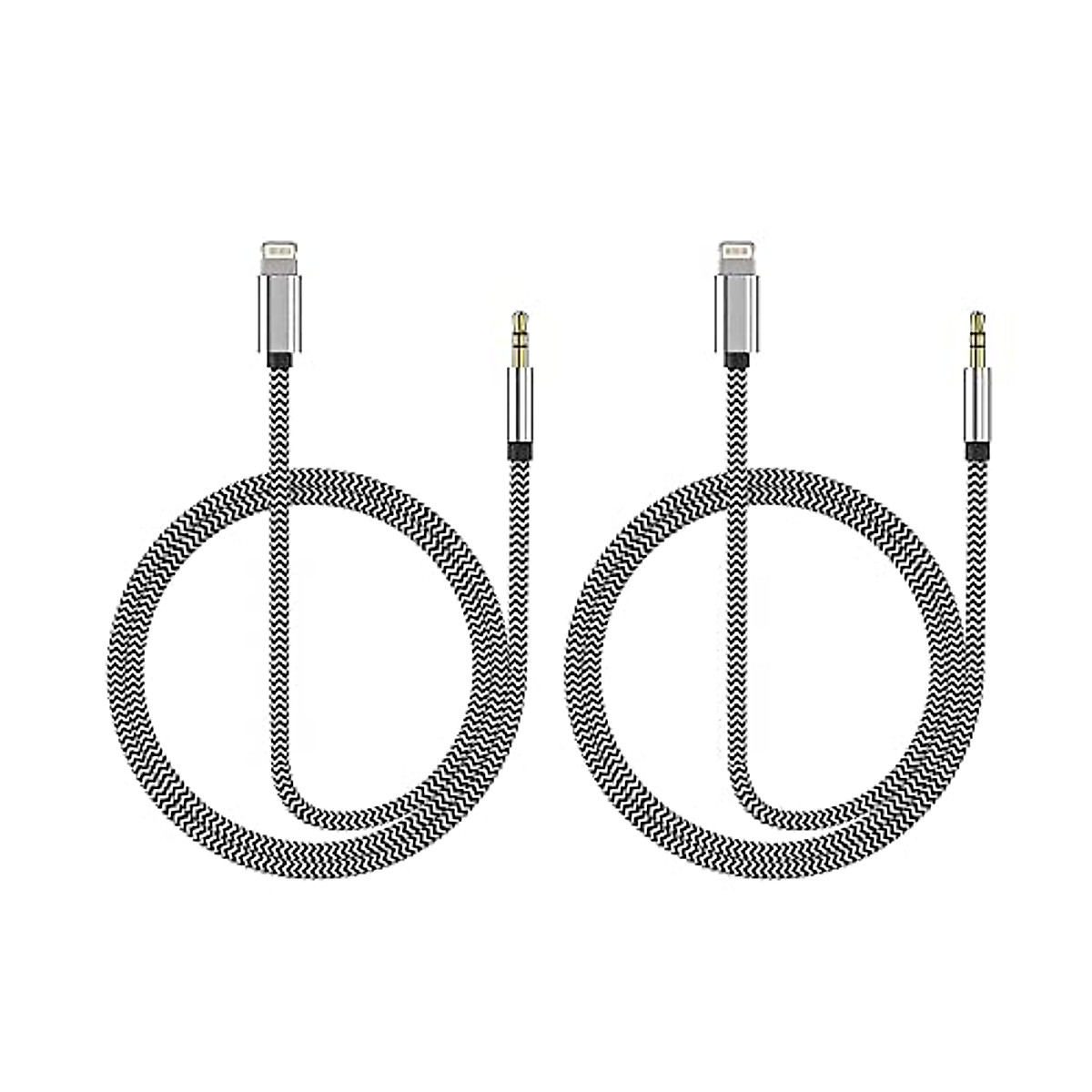 2Pack Aux Cord for iPhone, Apple MFi Certified 3.3ft Lightning to 3.5mm Aux Audio Auxiliary Cable for iPhone 14 13 12 11 XS XR X 8 7 iPad iPod, iPhone Aux Cord for car/Home Stereo, Speaker, Headphone