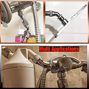 Urtop 45 Degree Elbow Adapter for Shower Head 45°Angle Male to Female Shower Head Extender Connector Coupler