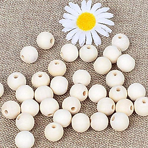 150pcs 25mm Wooden Beads Natural Unfinished Round Wood Loose Beads Wood Spacer Beads for Craft Making Decorations and DIY Crafts